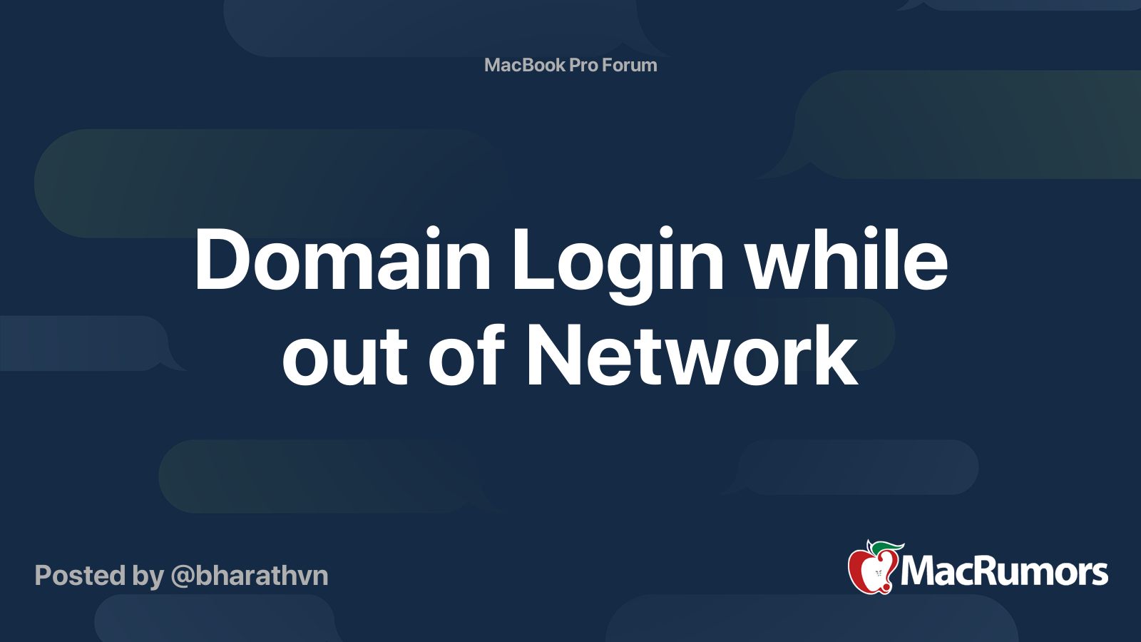 Domain Login while out of Network | MacRumors Forums