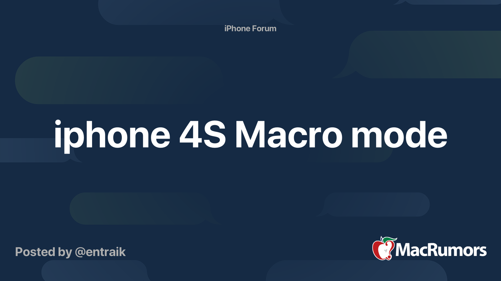 iphone 4S Macro mode | MacRumors Forums