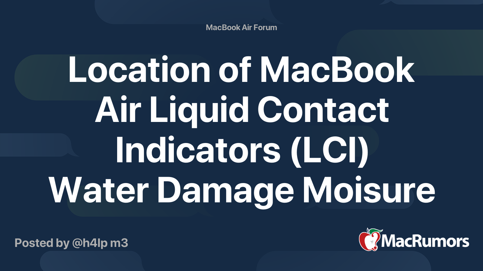 Location of MacBook Air Liquid Contact Indicators (LCI) Water Damage ...