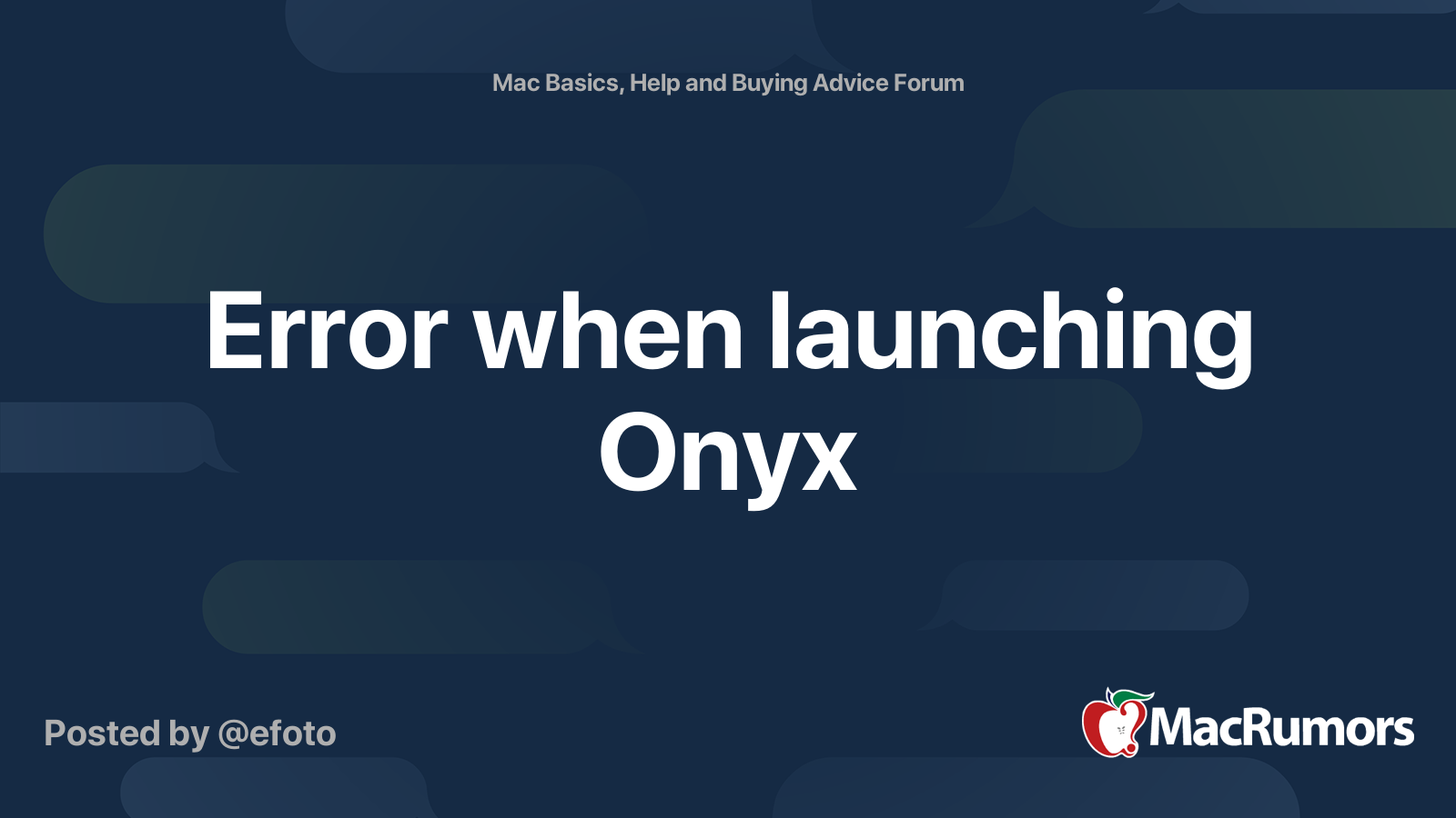 Error when launching Onyx | MacRumors Forums