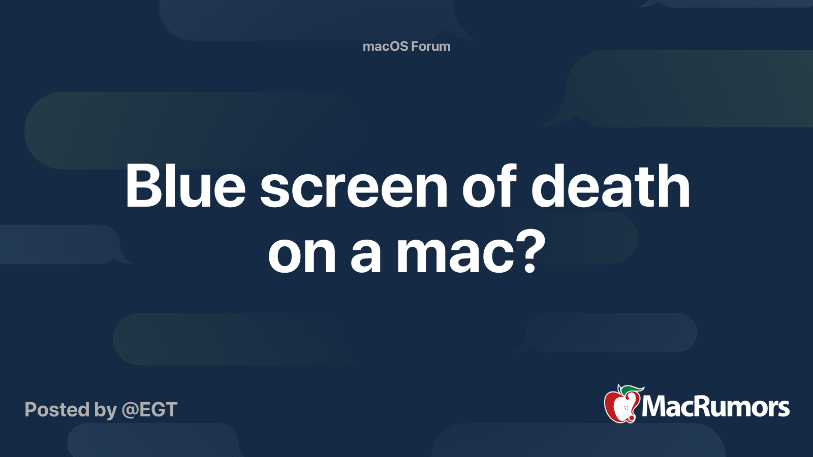 Blue screen of death on a mac? | MacRumors Forums