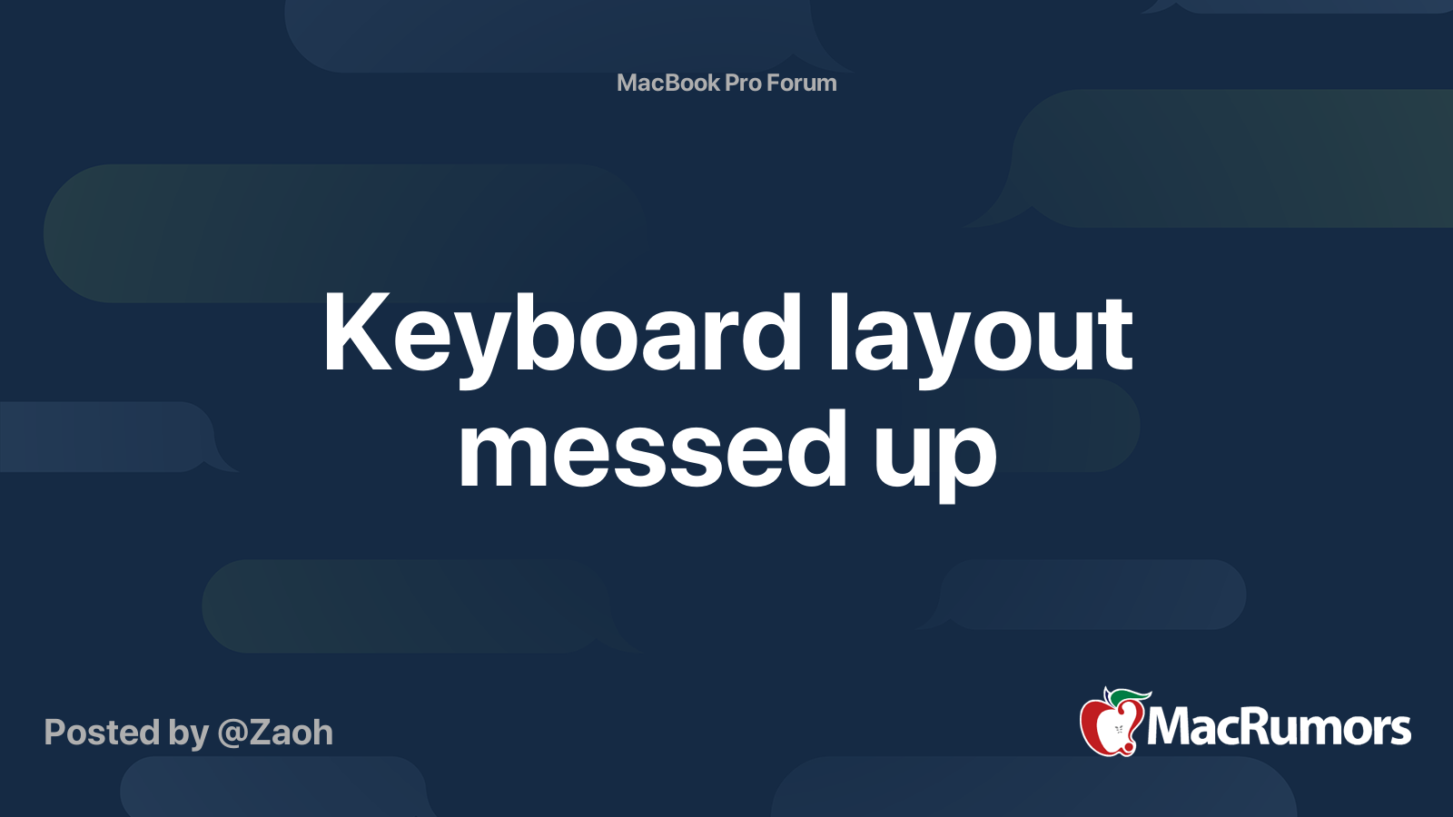 Keyboard layout messed up | MacRumors Forums