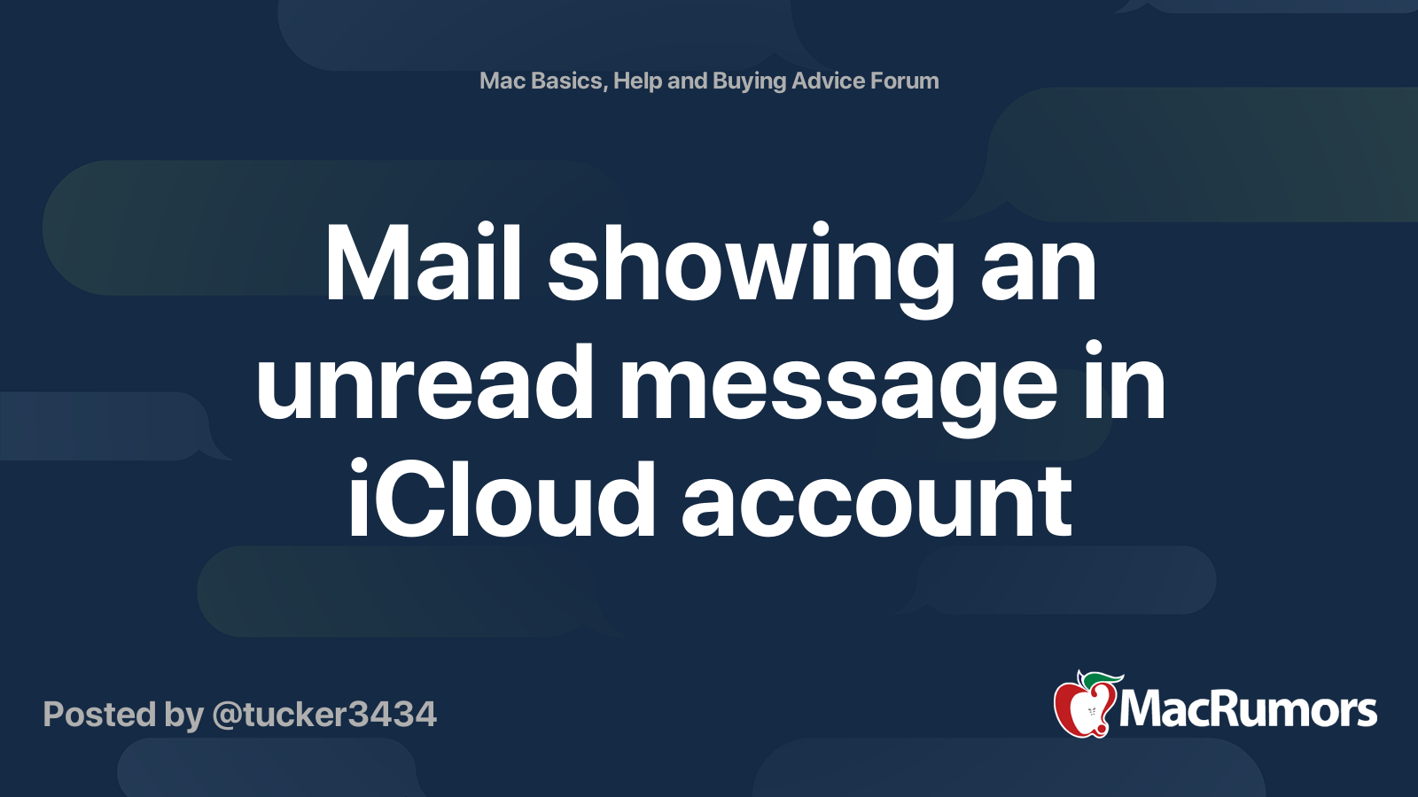 Mail showing an unread message in iCloud account | MacRumors Forums