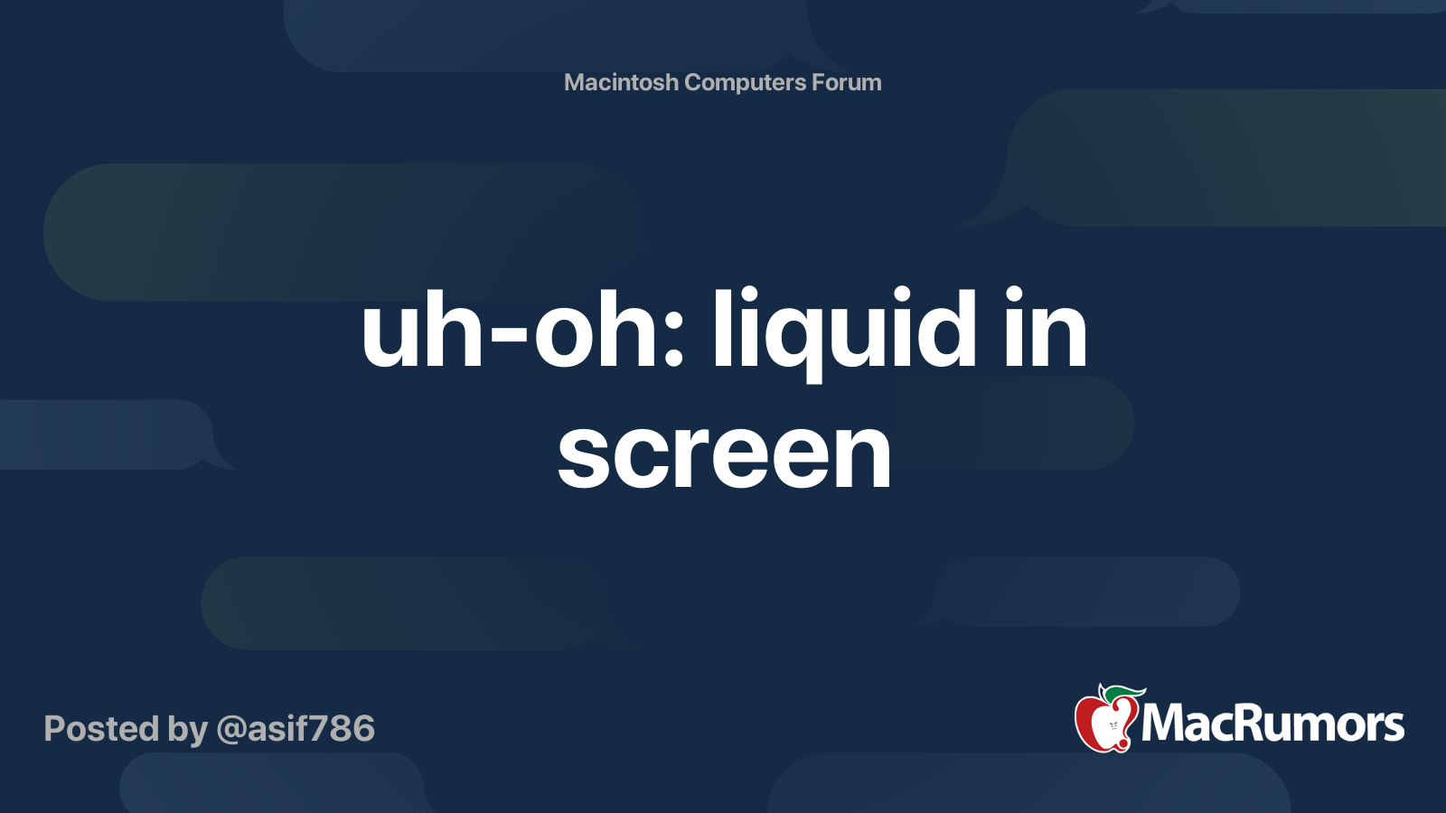 uh-oh: liquid in screen | MacRumors Forums