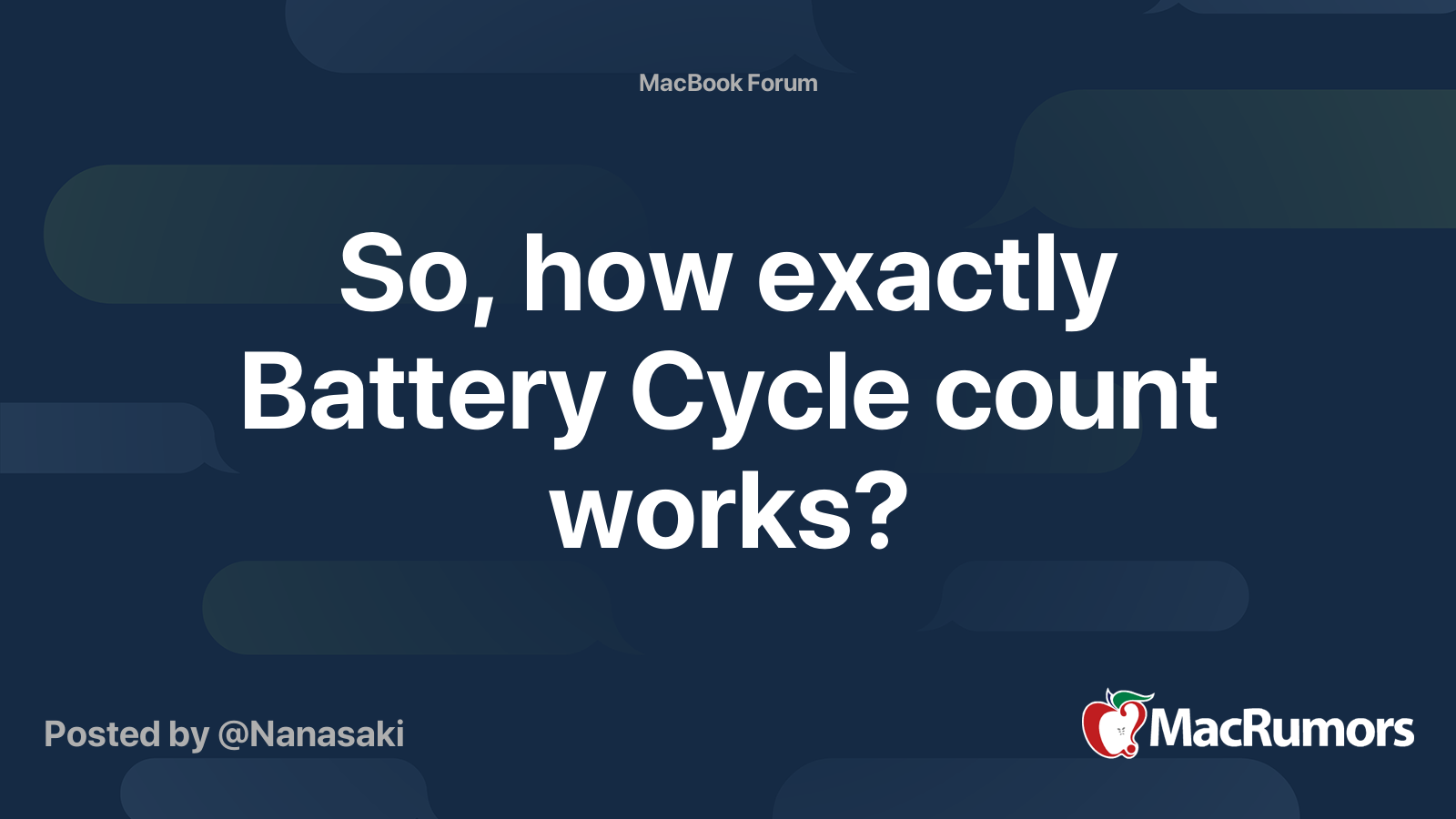 So, how exactly Battery Cycle count works? | MacRumors Forums