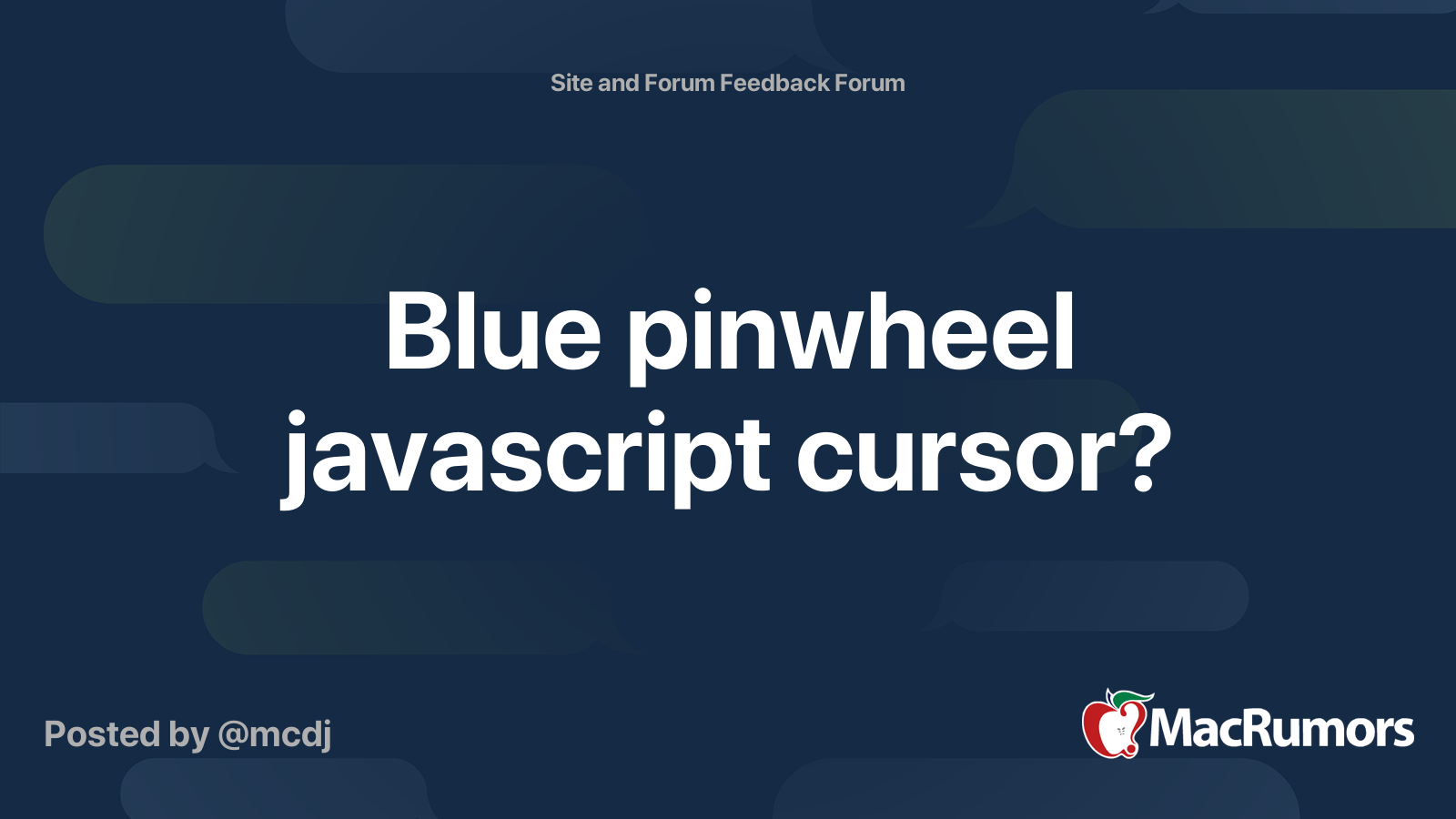 Blue pinwheel javascript cursor? | MacRumors Forums
