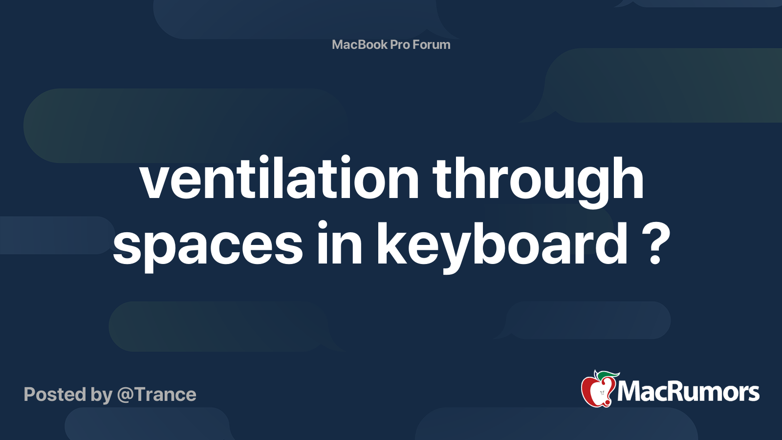 ventilation through spaces in keyboard ? | MacRumors Forums
