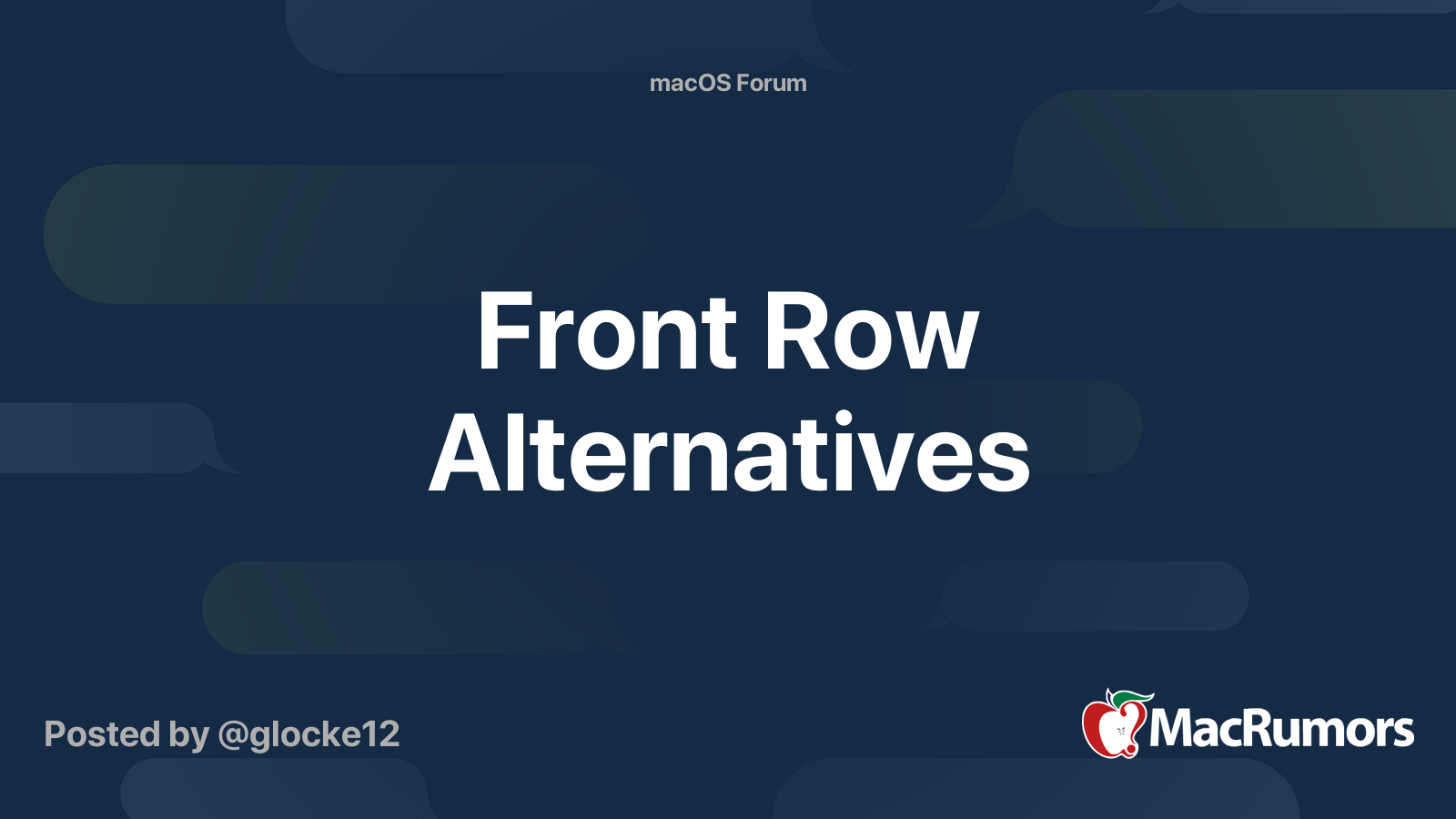 Front Row Alternatives | MacRumors Forums