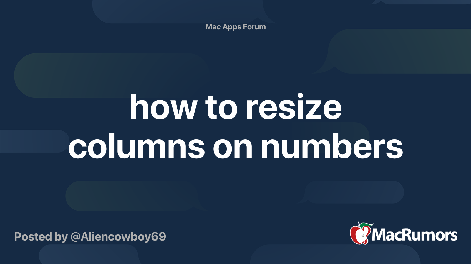 how to resize columns on numbers | MacRumors Forums