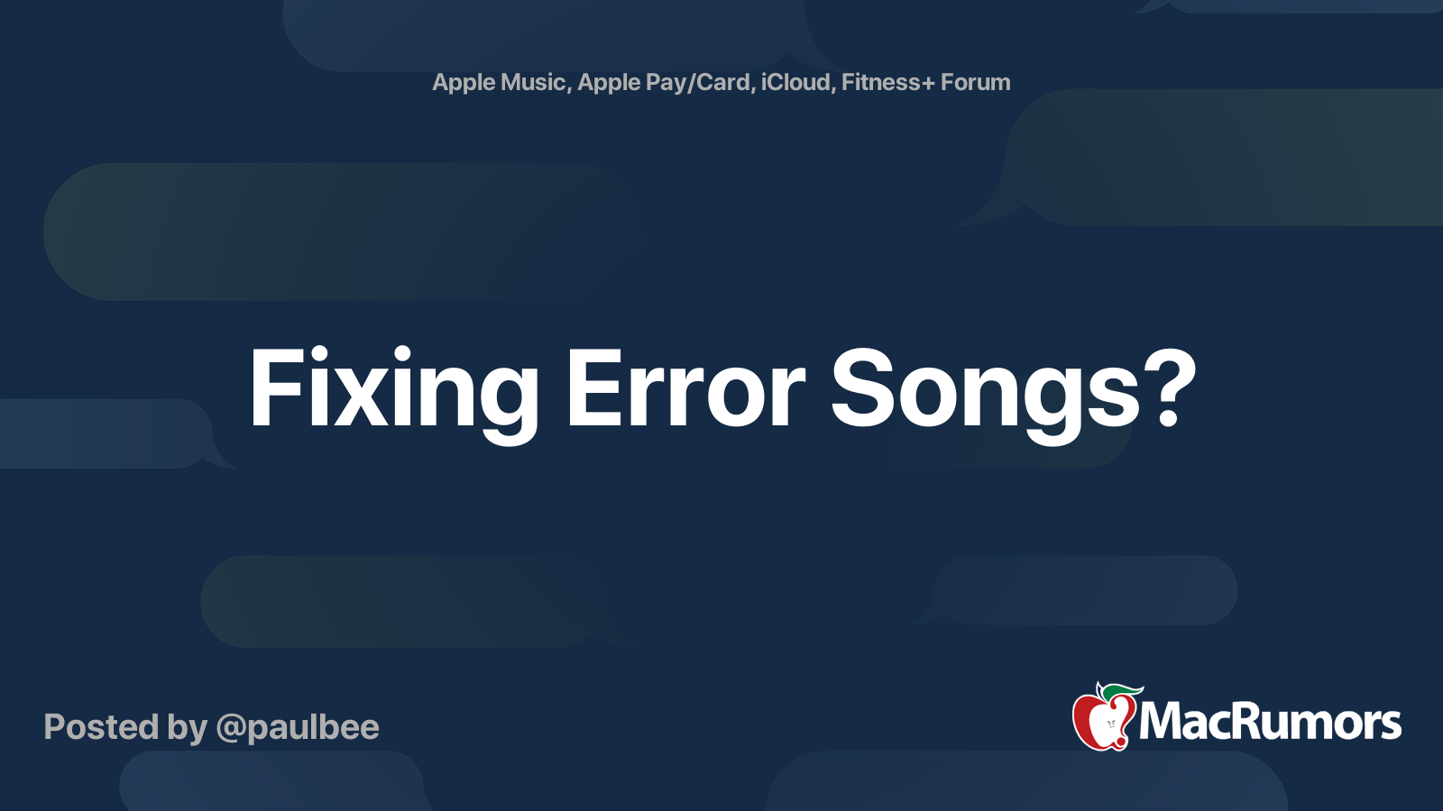 Fixing Error Songs? | MacRumors Forums