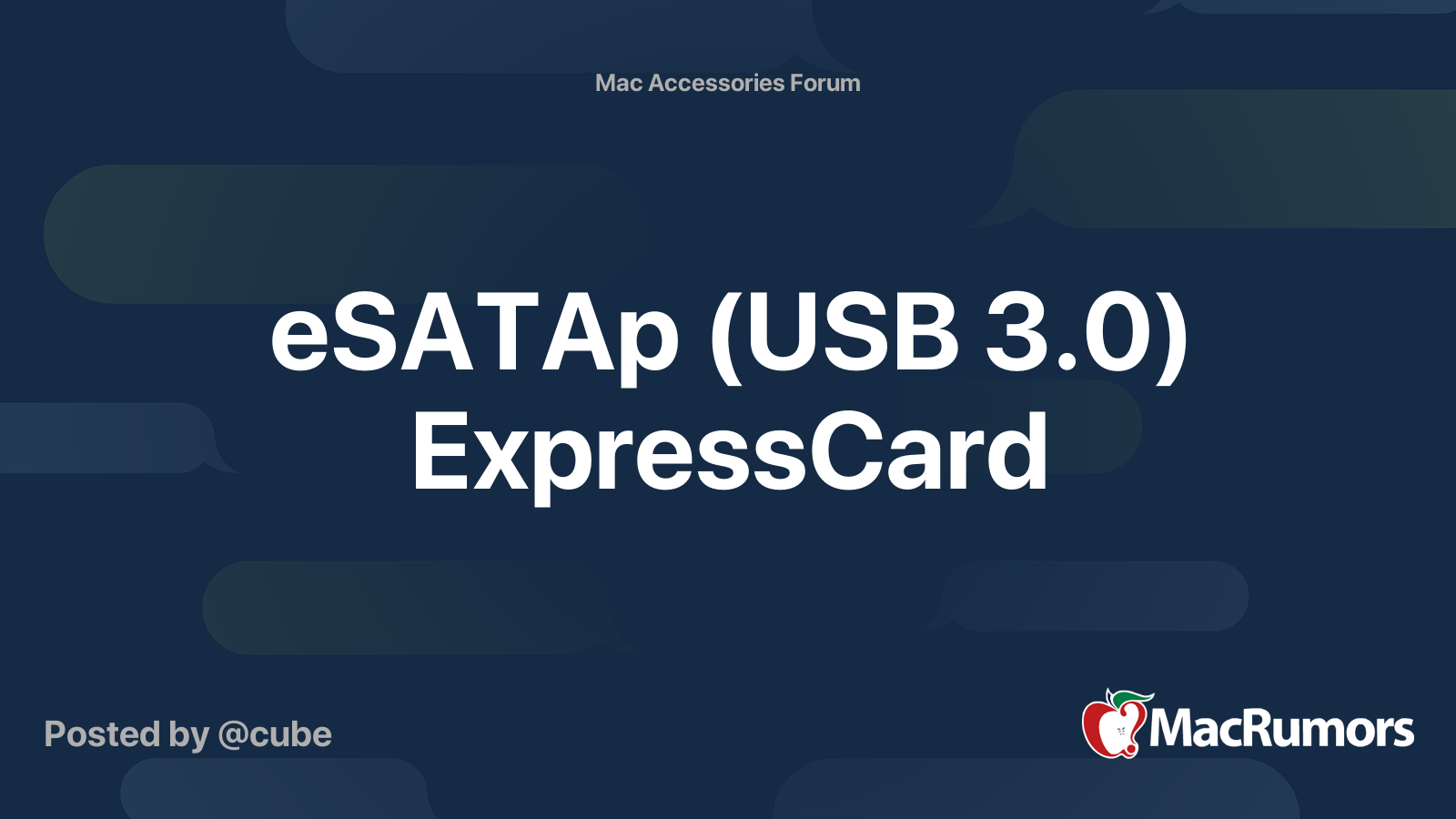 eSATAp (USB 3.0) ExpressCard | MacRumors Forums