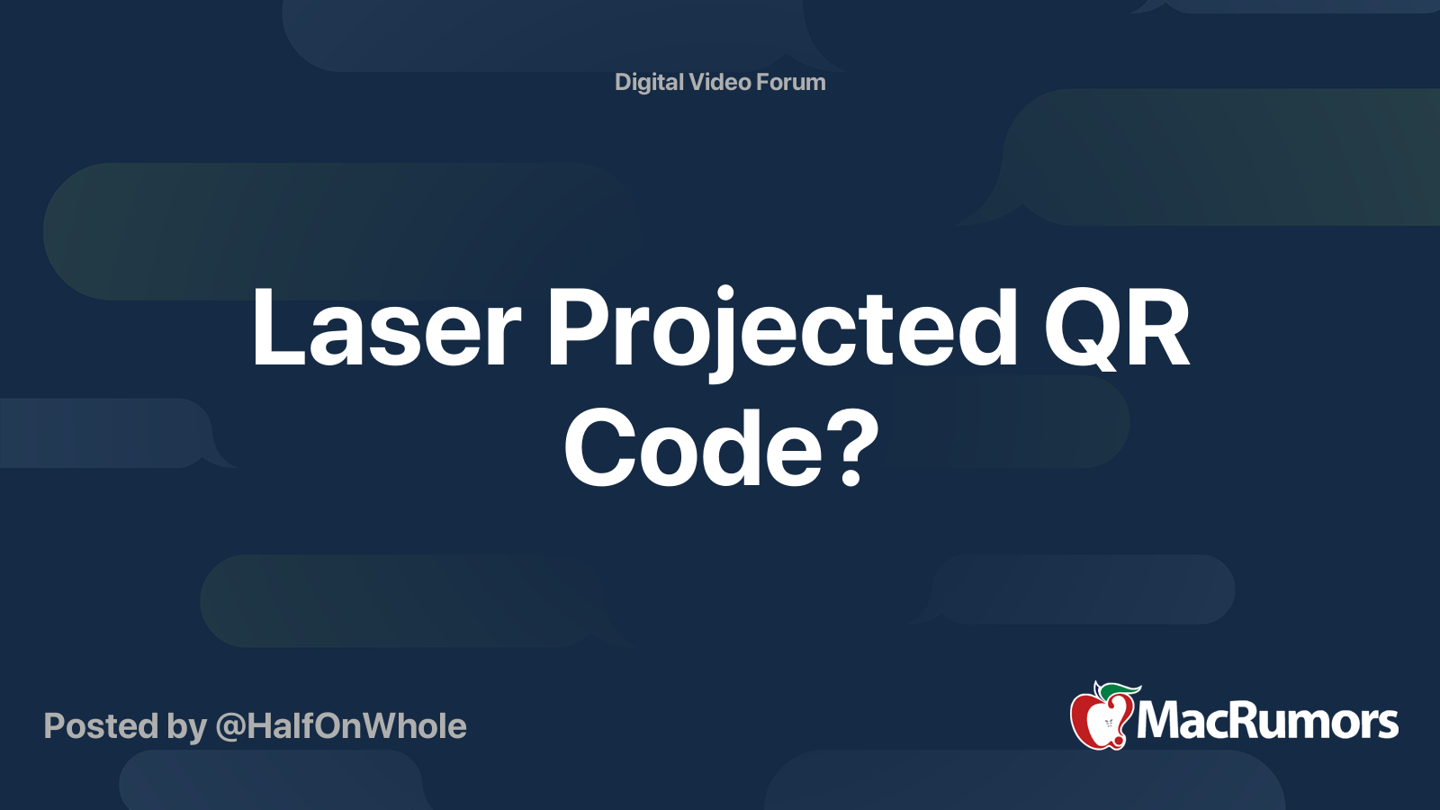 Laser Projected QR Code? | MacRumors Forums