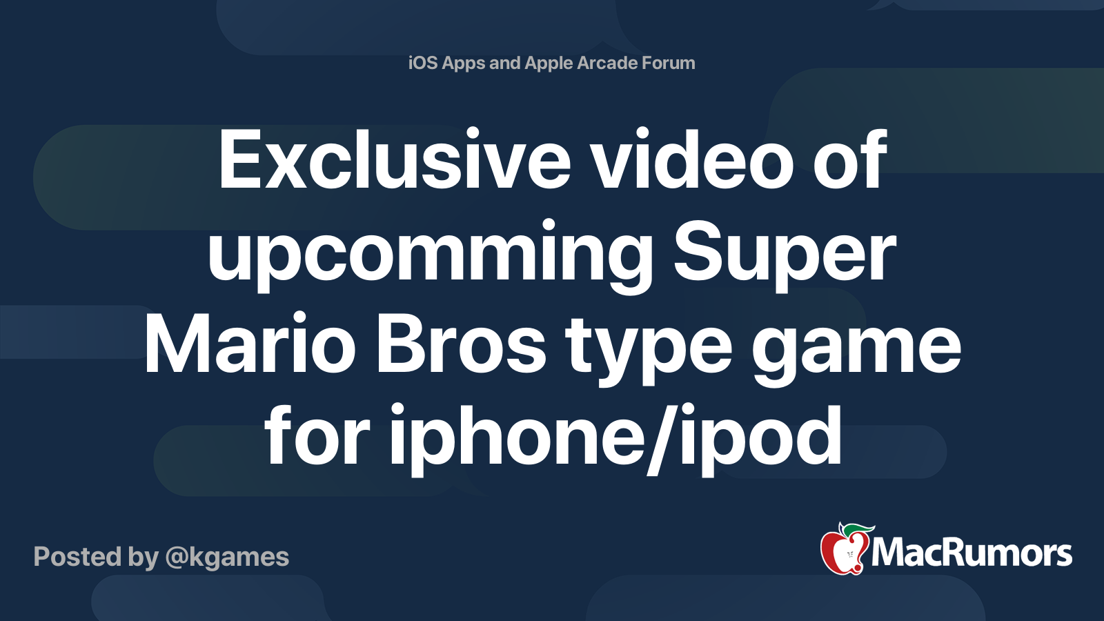 Exclusive video of upcomming Super Mario Bros type game for iphone/ipod ...