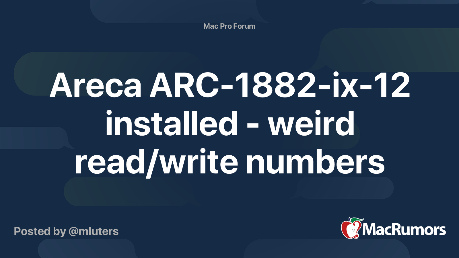 Areca ARC-1882-ix-12 installed - weird read/write numbers | MacRumors Forums
