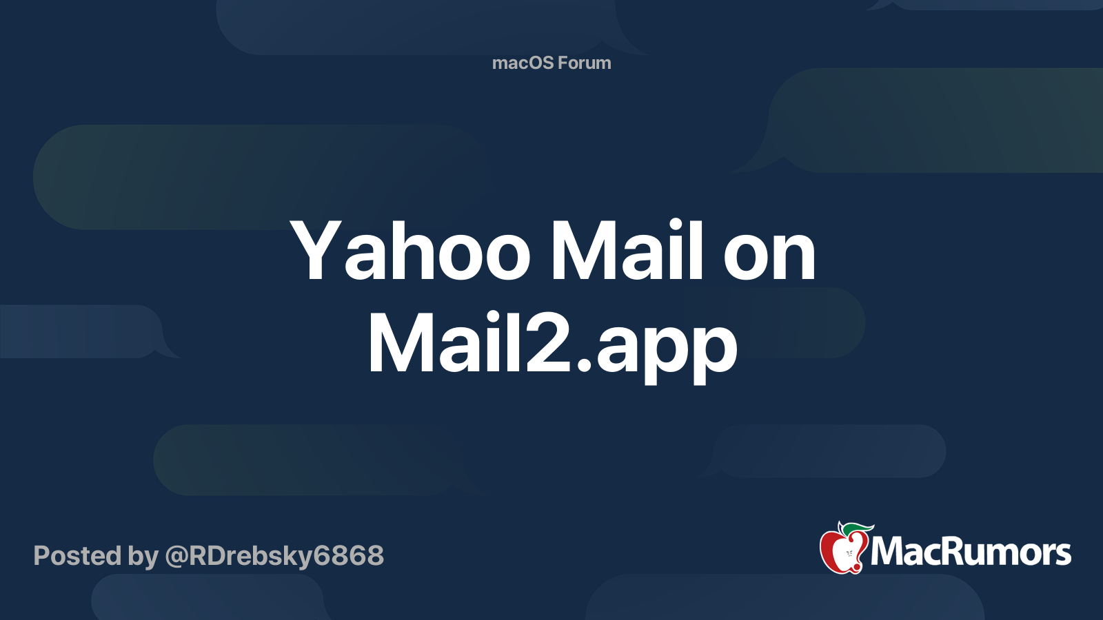 Yahoo Mail on Mail2.app | MacRumors Forums