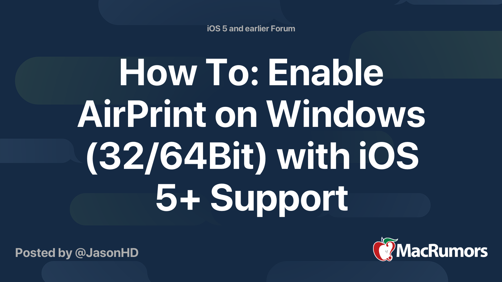 How To: Enable AirPrint on Windows (32/64Bit) with iOS 5+ Support ...