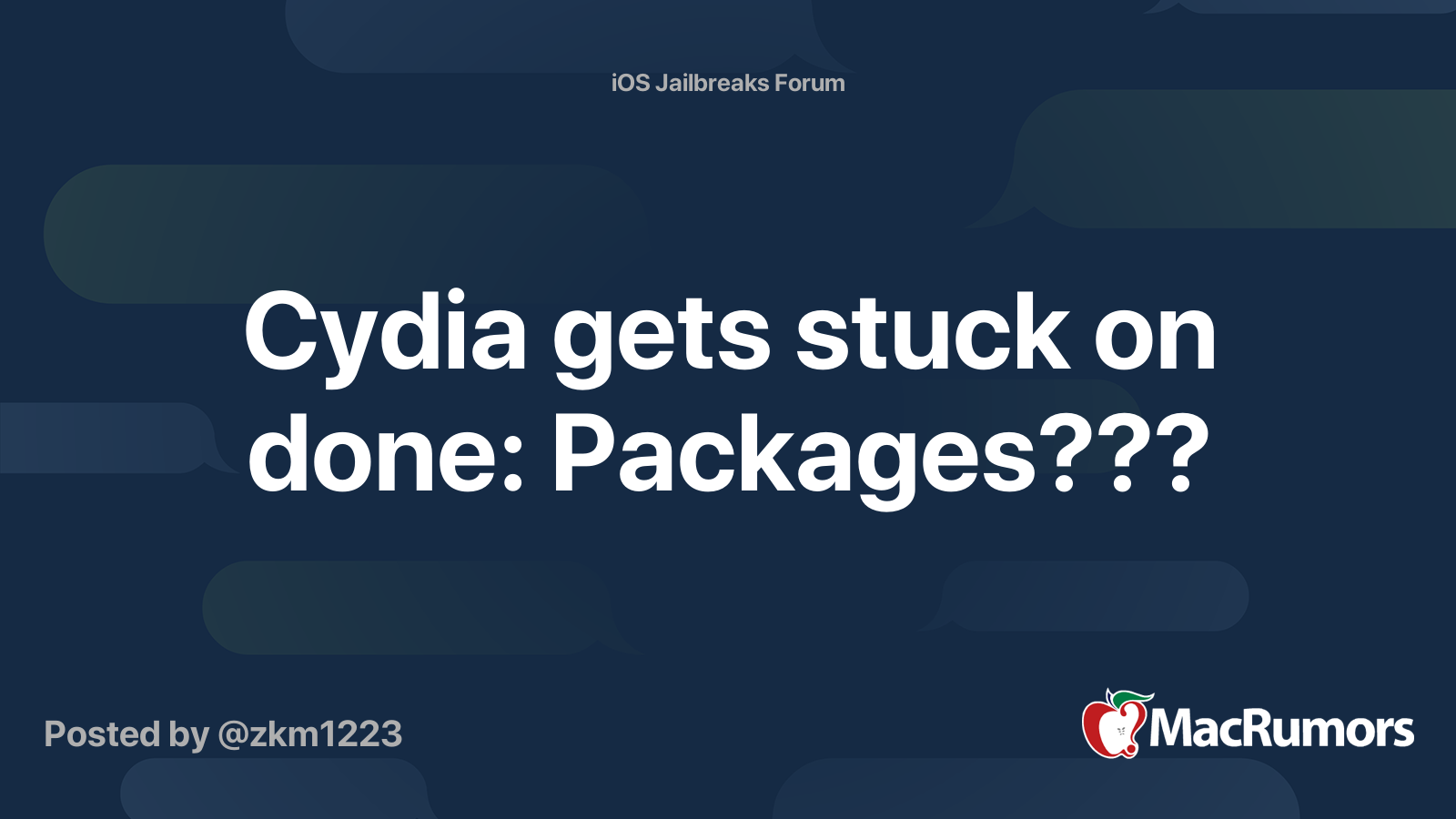Cydia gets stuck on done: Packages??? | MacRumors Forums