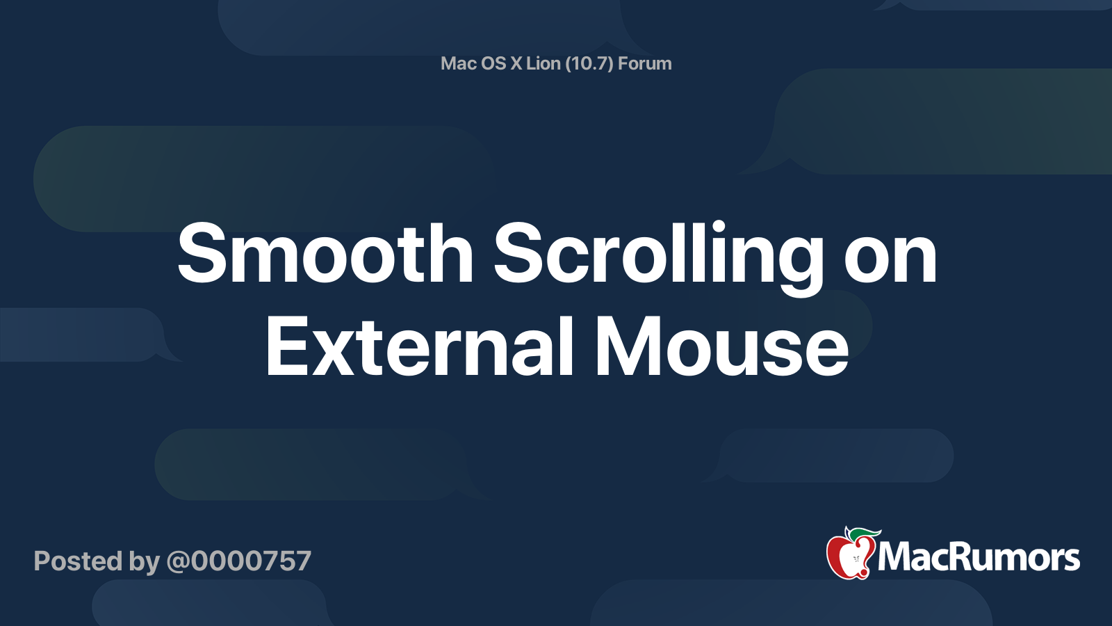 Smooth Scrolling on External Mouse | MacRumors Forums