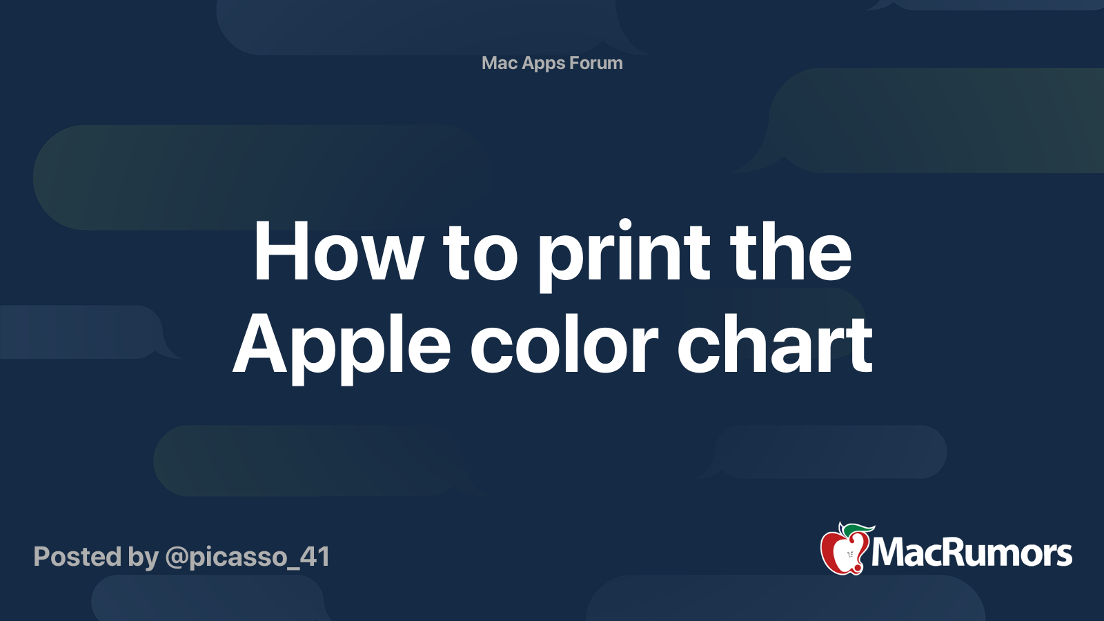 How to print the Apple color chart | MacRumors Forums