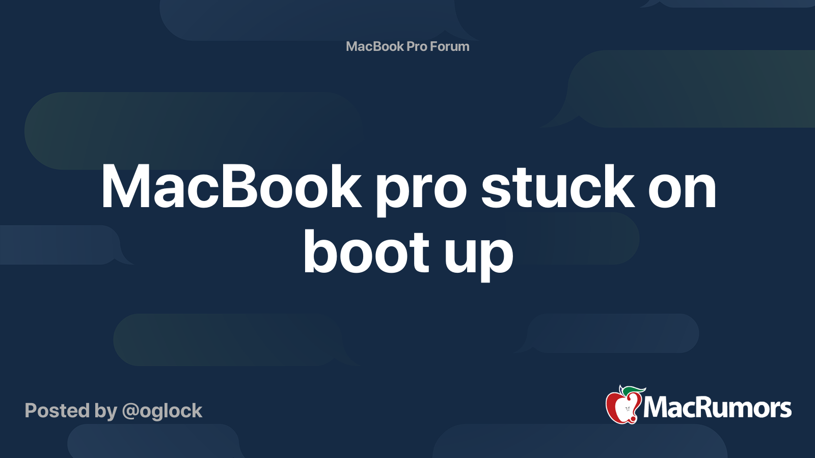 MacBook pro stuck on boot up | MacRumors Forums