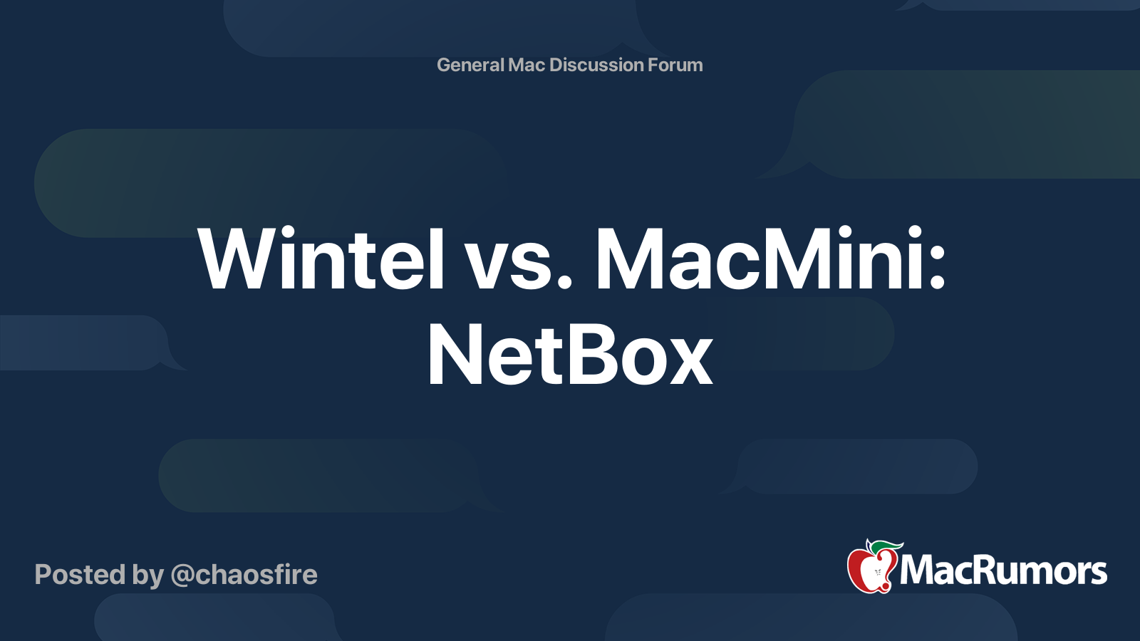Wintel vs. MacMini: NetBox | MacRumors Forums