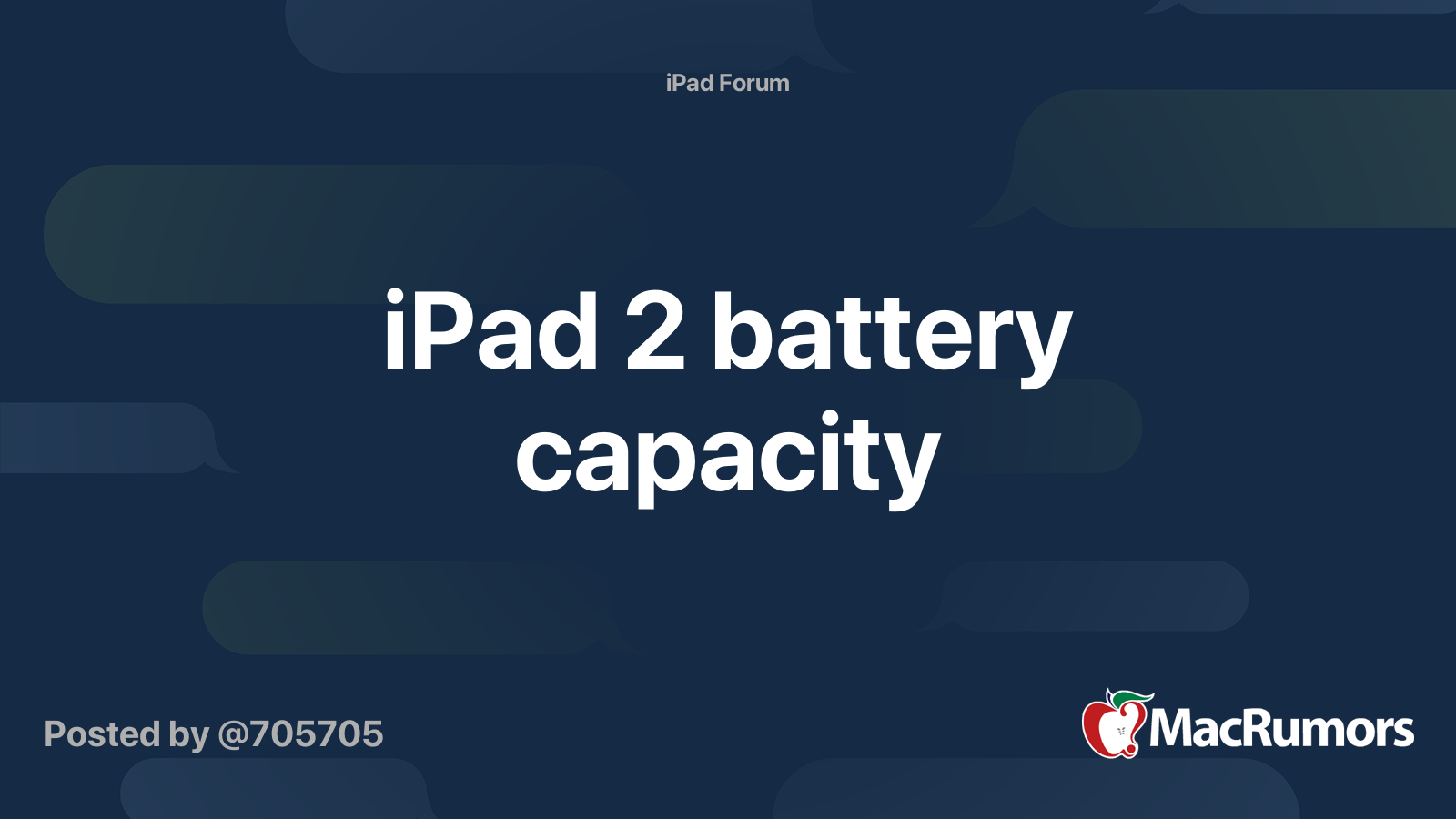 iPad 2 battery capacity | MacRumors Forums