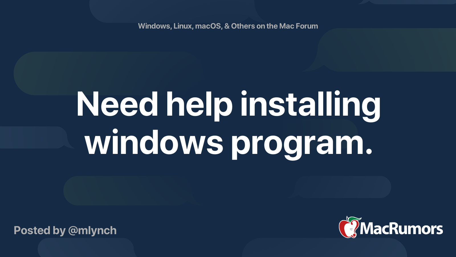 Need help installing windows program. | MacRumors Forums
