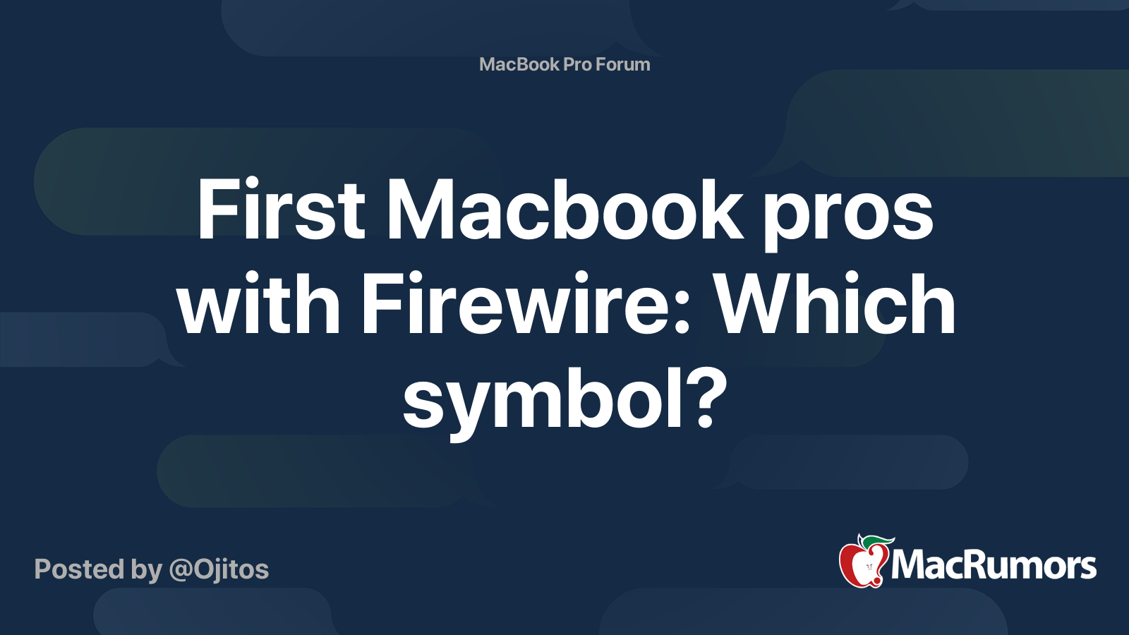 First Macbook pros with Firewire: Which symbol? | MacRumors Forums
