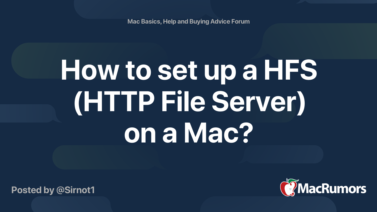 How to set up a HFS (HTTP File Server) on a Mac? | MacRumors Forums