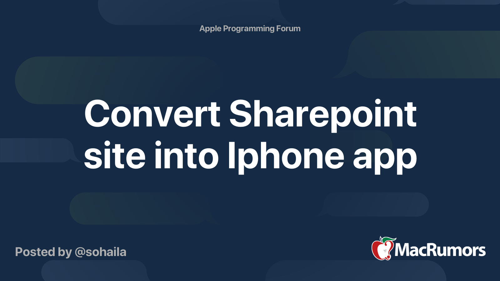 Convert Sharepoint site into Iphone app | MacRumors Forums
