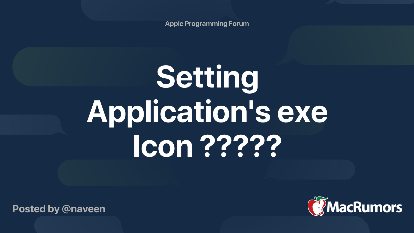 Setting Application's exe Icon ????? | MacRumors Forums