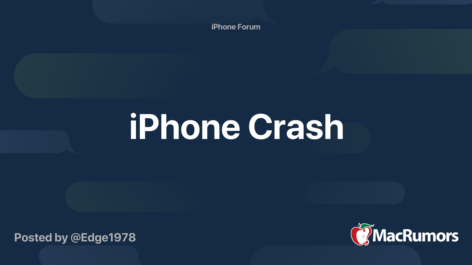 iPhone Crash | MacRumors Forums