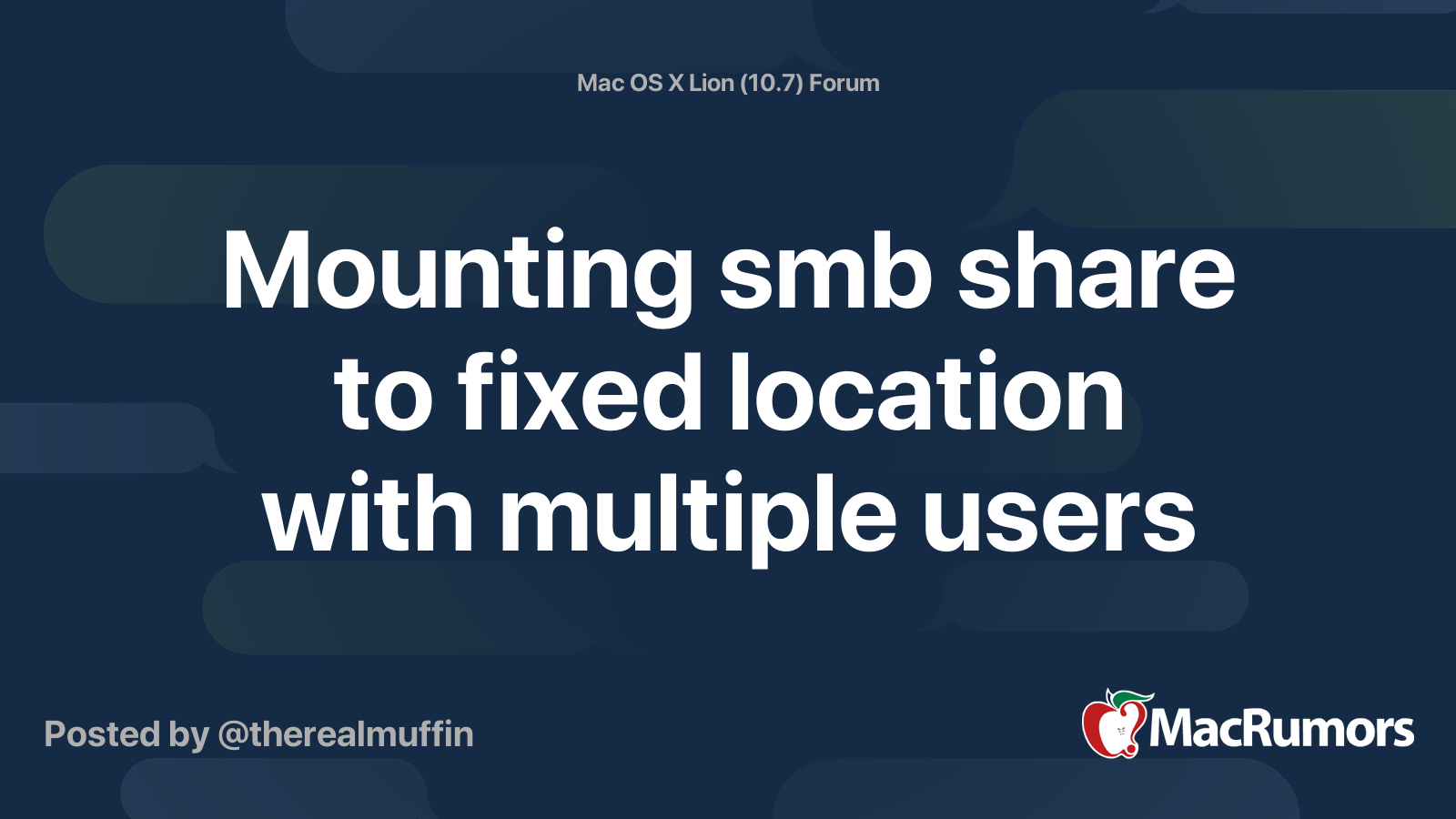 Mounting smb share to fixed location with multiple users | MacRumors Forums