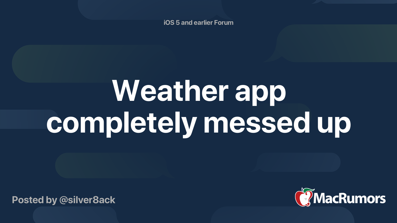 Weather app completely messed up | MacRumors Forums