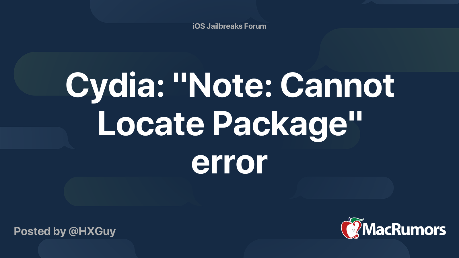Cydia: "Note: Cannot Locate Package" error | MacRumors Forums