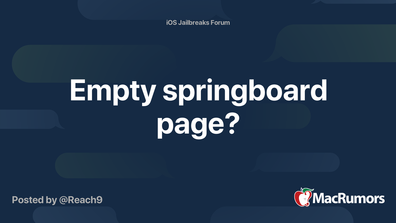 Empty springboard page? | MacRumors Forums