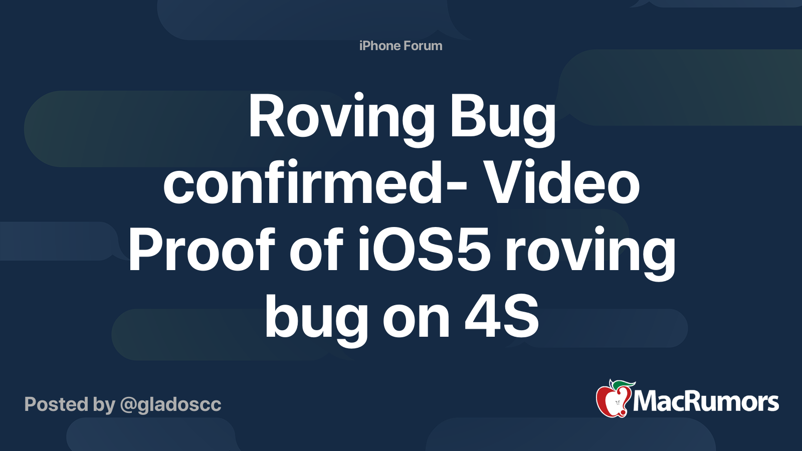 Roving Bug confirmed- Video Proof of iOS5 roving bug on 4S | MacRumors ...