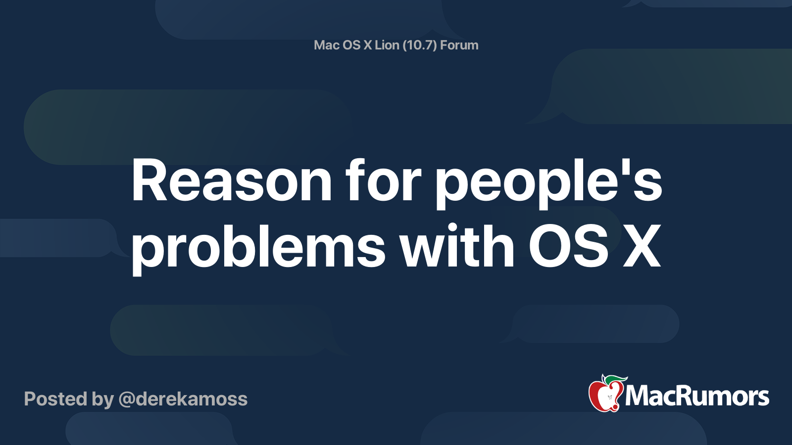 Reason for people's problems with OS X | MacRumors Forums