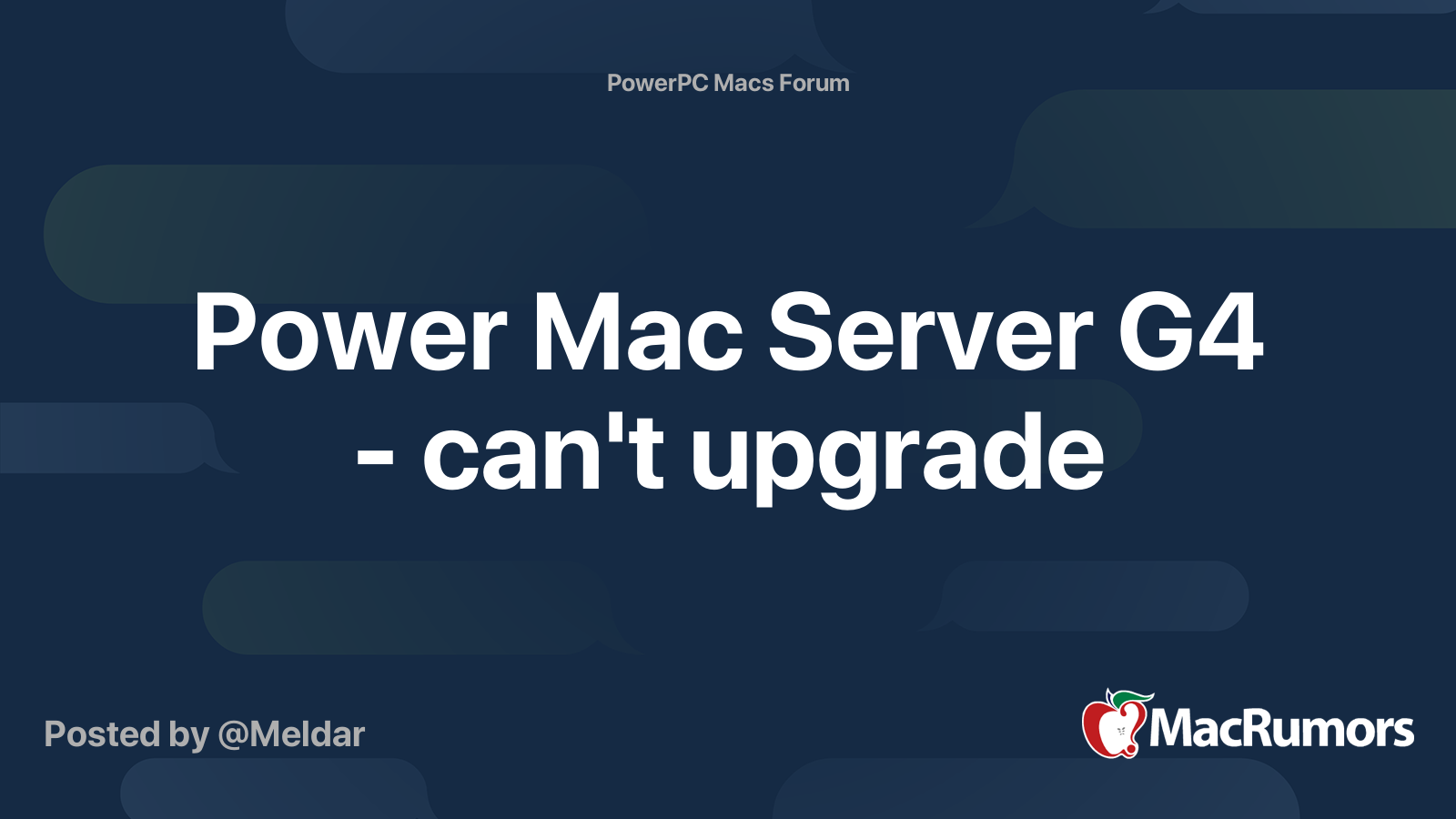 Power Mac Server G4 - can't upgrade | MacRumors Forums