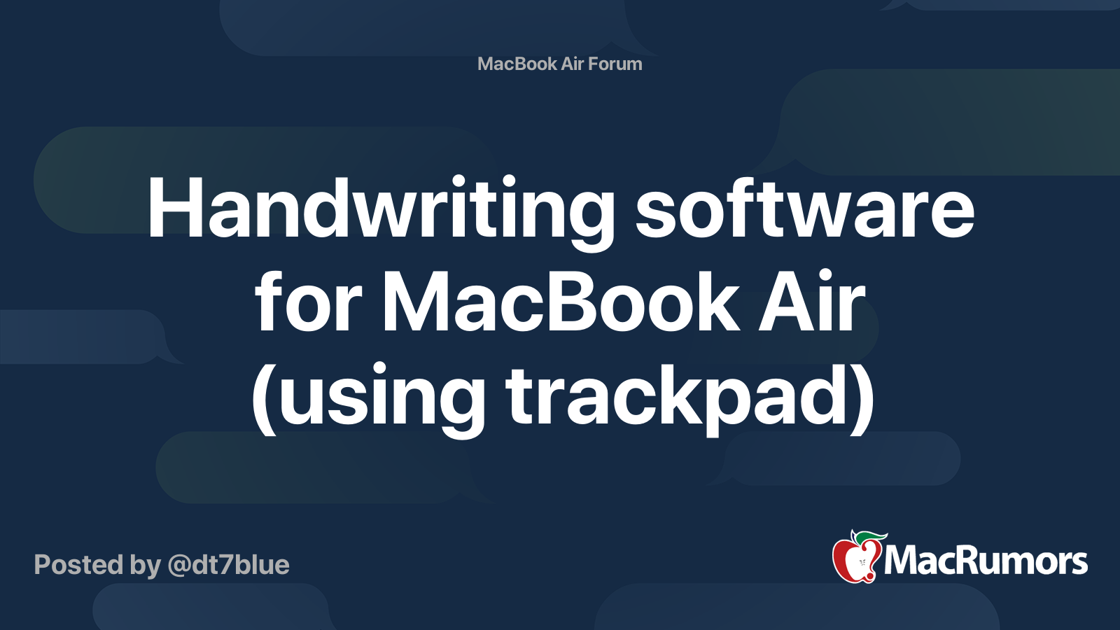 Handwriting software for MacBook Air (using trackpad) | MacRumors Forums