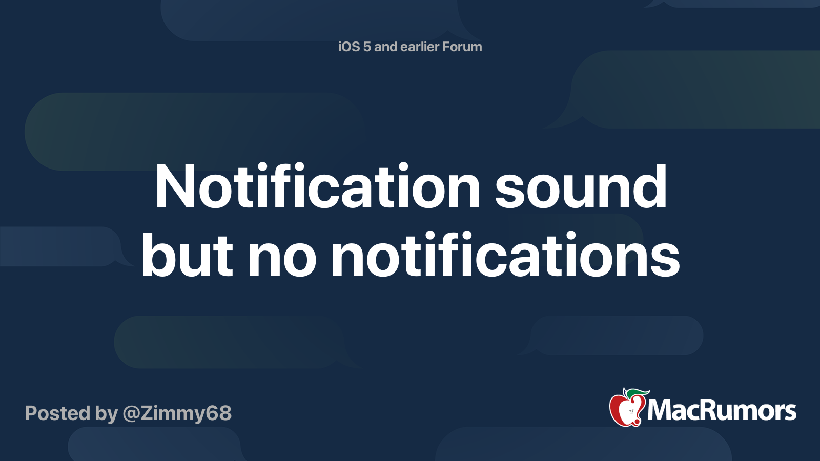 Notification sound but no notifications | MacRumors Forums