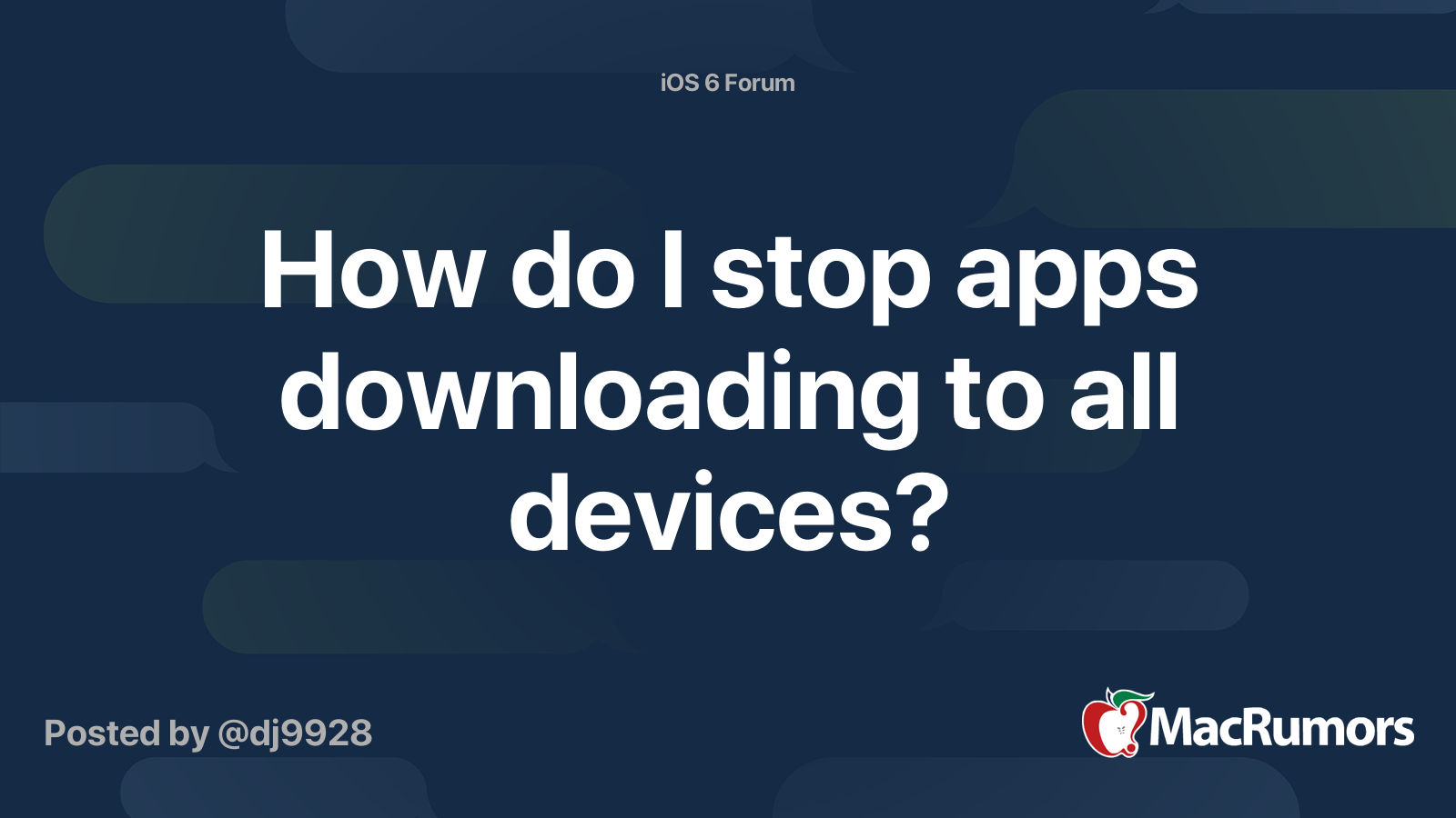 How do I stop apps downloading to all devices? | MacRumors Forums