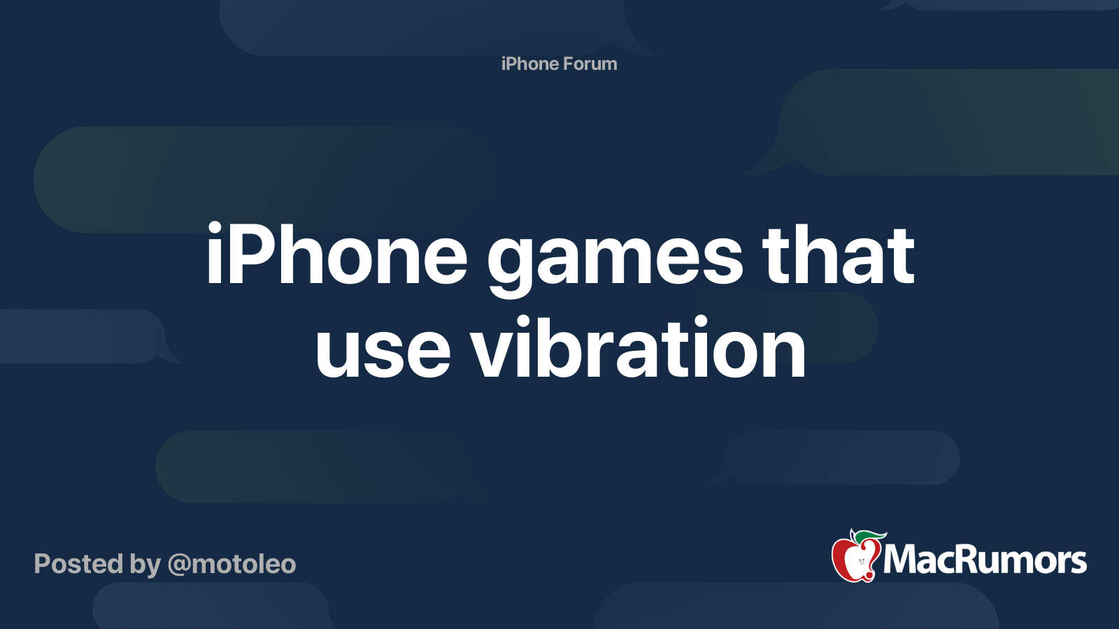 iPhone games that use vibration | MacRumors Forums