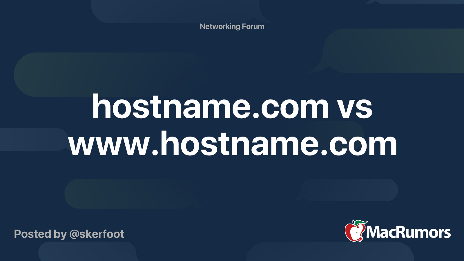 hostname.com vs www.hostname.com | MacRumors Forums