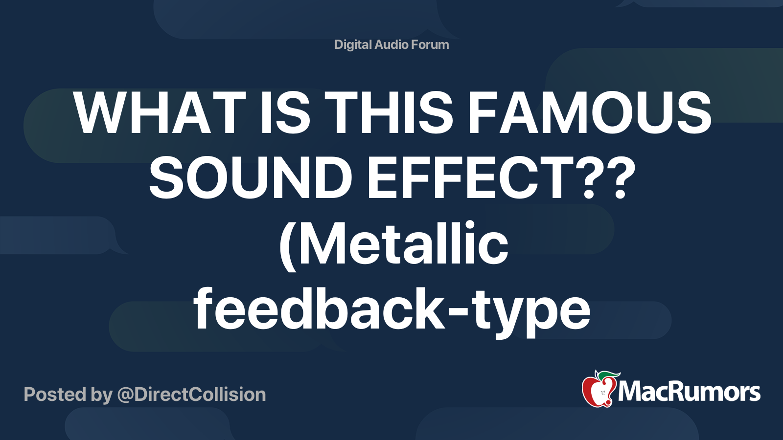 WHAT IS THIS FAMOUS SOUND EFFECT?? (Metallic feedback-type screech ...