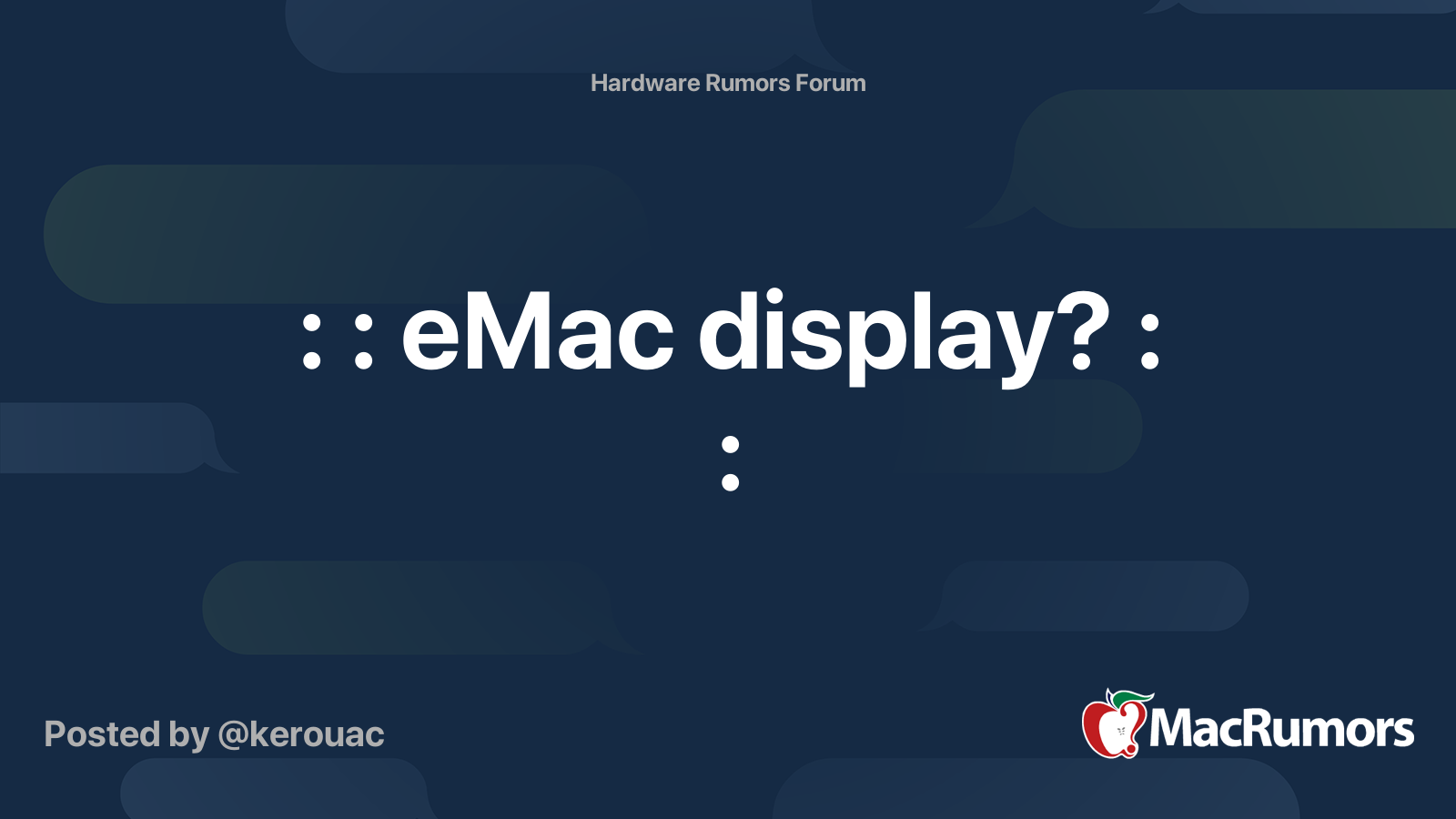 eMac display? : : | MacRumors Forums