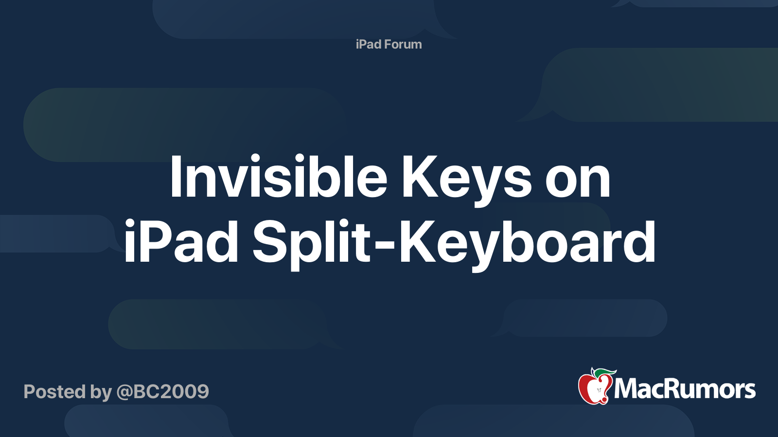 Invisible Keys on iPad Split-Keyboard | MacRumors Forums