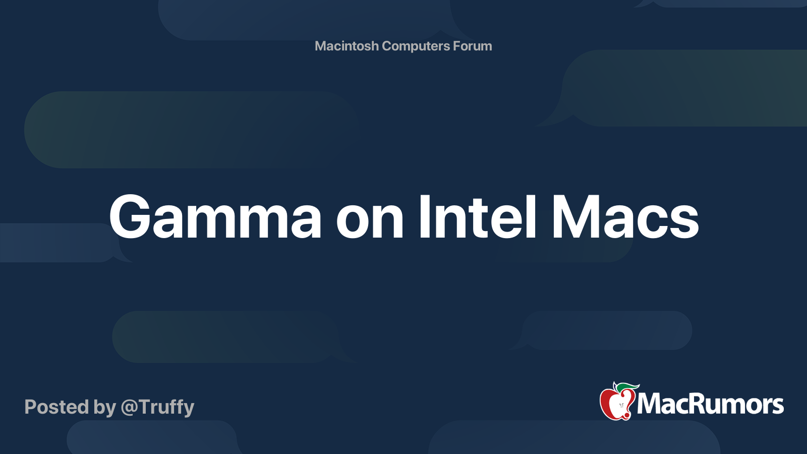 Gamma on Intel Macs | MacRumors Forums