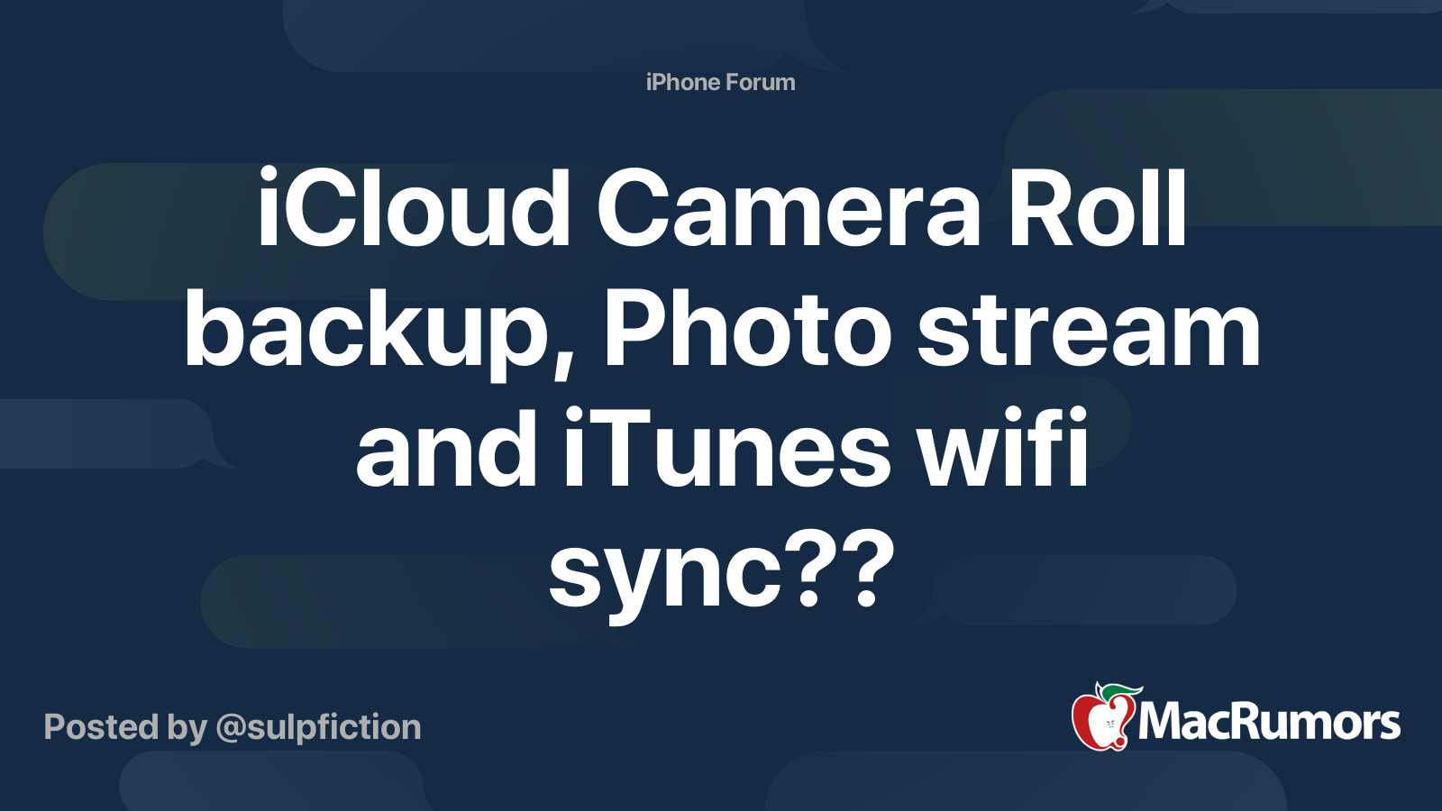 iCloud Camera Roll backup, Photo stream and iTunes wifi sync ...