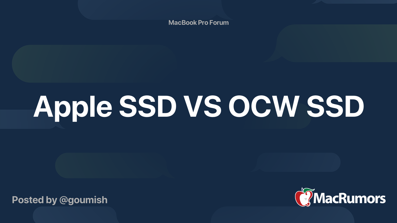 Apple SSD VS OCW SSD | MacRumors Forums